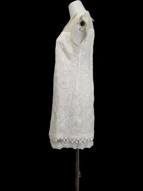 Dresses | White Lace Shift Dress With Peter Pan Collar | Poshmark